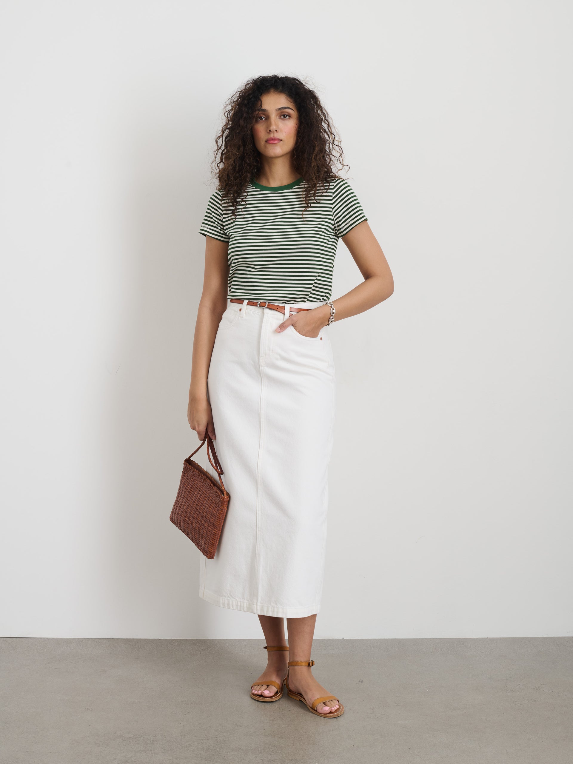 Ruby Denim Skirt In White Denim – Alex Mill