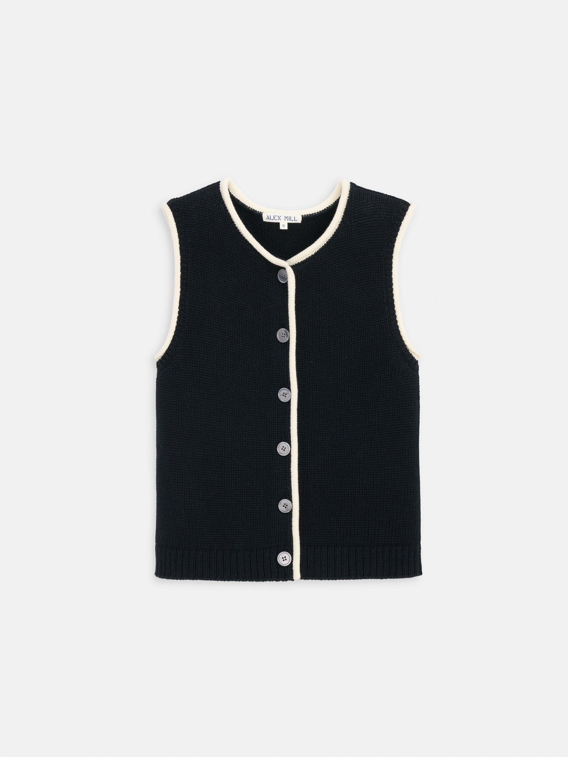 Bridget Tipped Vest in Cotton – Alex Mill