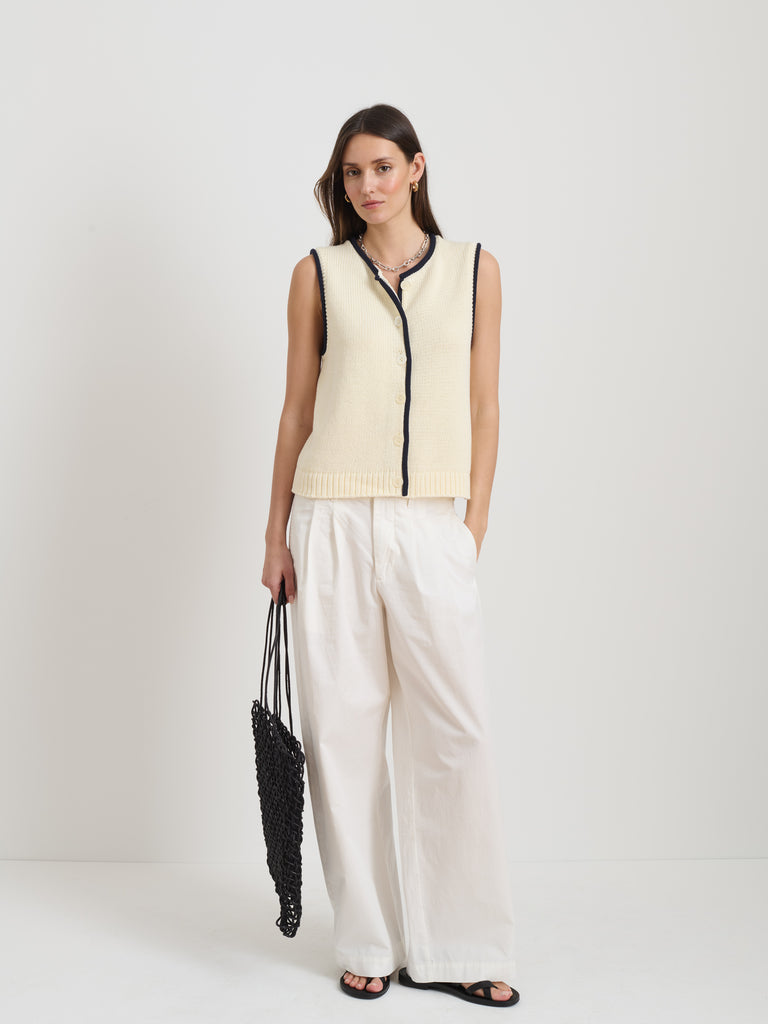 Bridget Tipped Vest in Cotton – Alex Mill