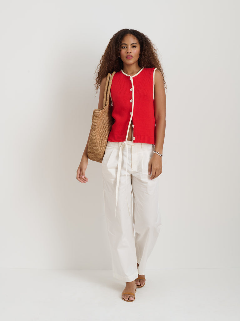 Bridget Tipped Vest in Cotton – Alex Mill