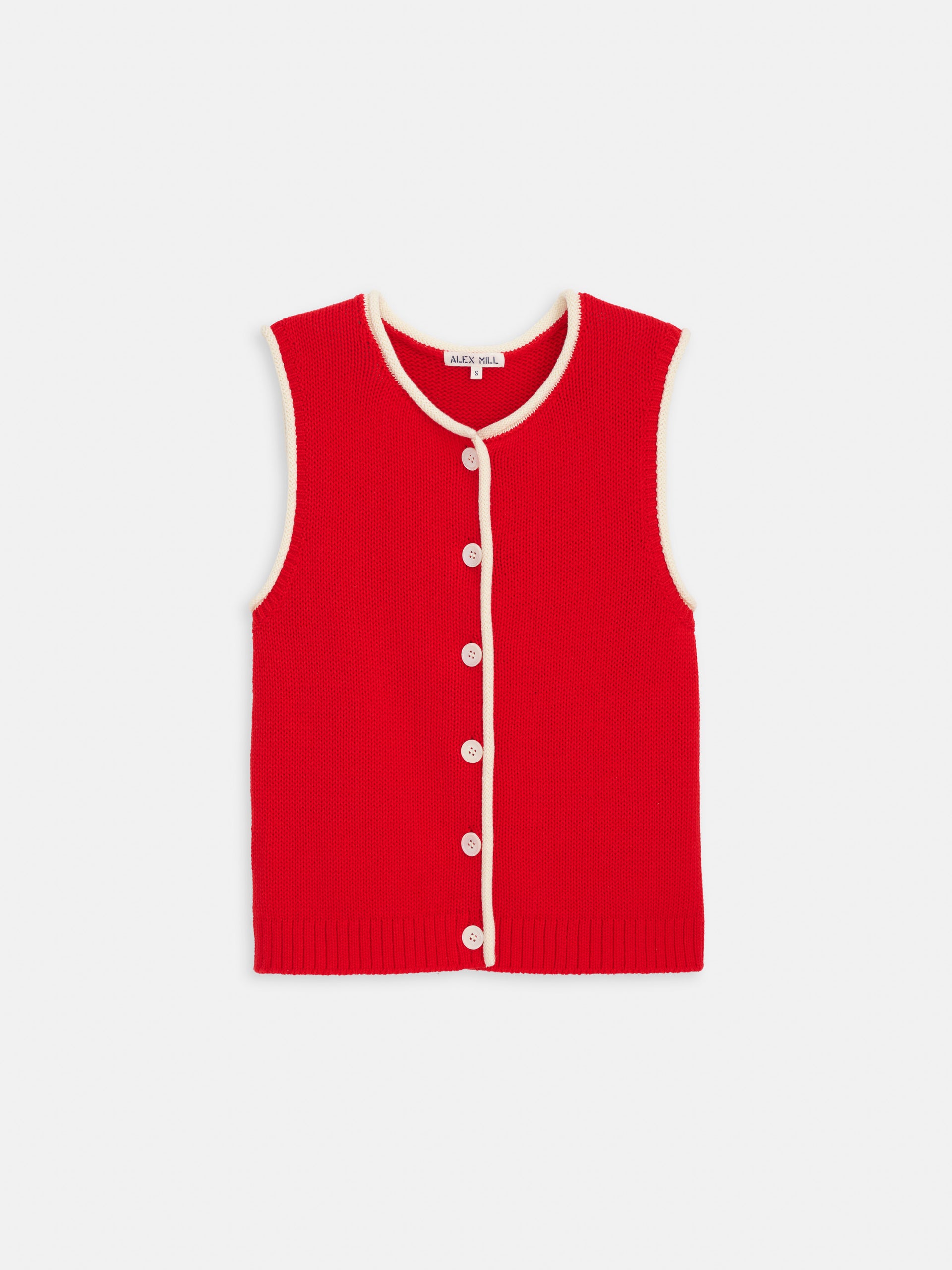 Bridget Tipped Vest in Cotton – Alex Mill